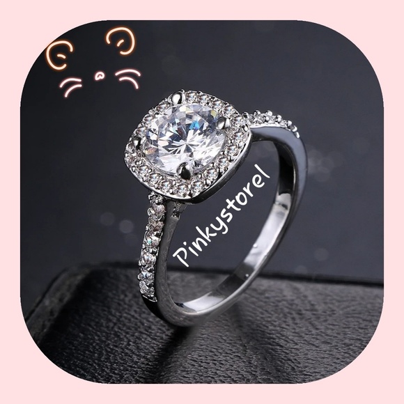 Jewelry | Romantic White Gold Crystal Ring | Poshmark